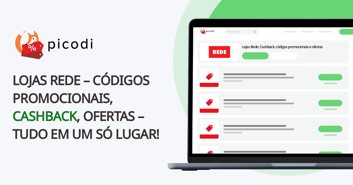 Cupom Lojas Rede | 70% | Maio 2026 - Aproveite!