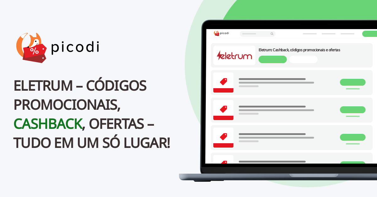 Cupom Eletrum | Dezembro 2025 | Picodi Brasil