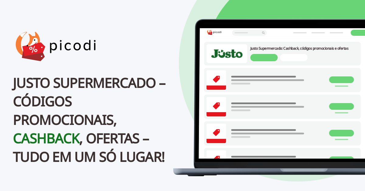 Cupom Justo Supermercado | Agosto 2025 | Picodi Brasil