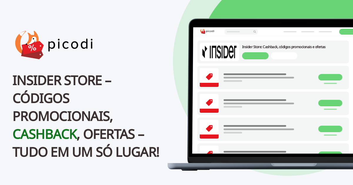 Cupom Insider Store | Outubro 2025 | Picodi Brasil