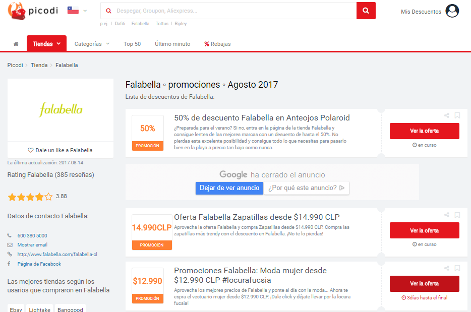 Descuento Falabella | 60% | Enero 2018 | ¡Benefíciate! - Picodi Chile