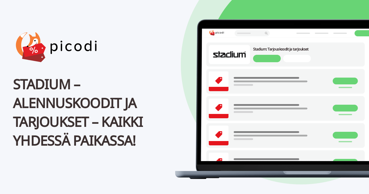 Stadium alennuskoodi | Nappaa nyt! | syyskuu 2025 - Picodi