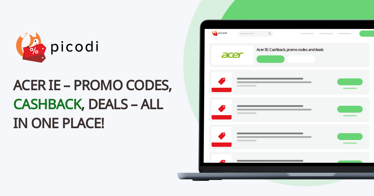 Acer IE discount code | 15% | April 2026 | Picodi Ireland
