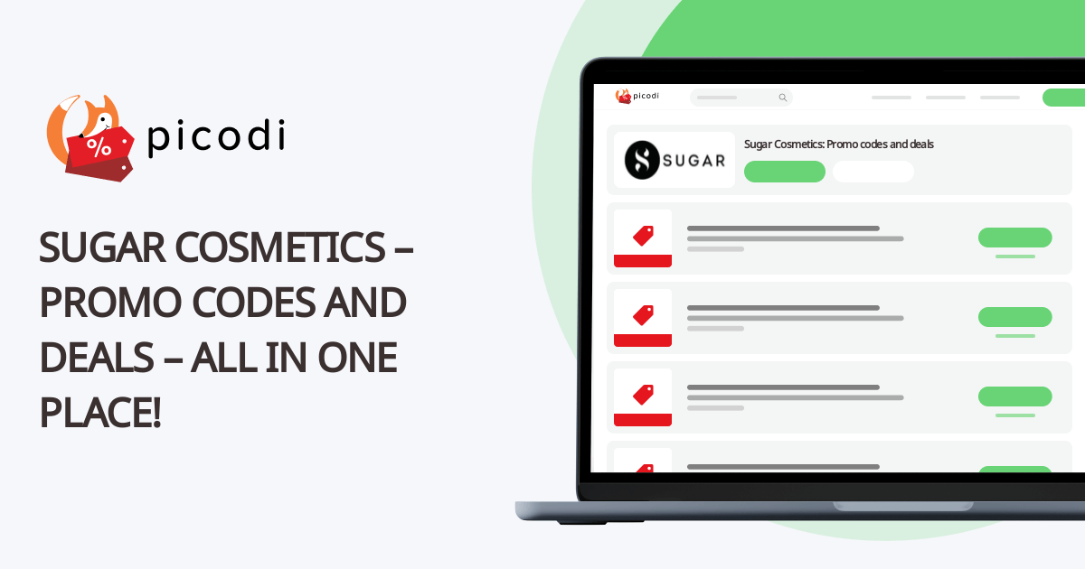 Sugar Cosmetics coupon code | January 2026 | Picodi India
