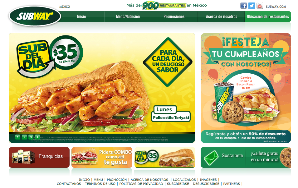 Promociones Subway 69MXN Octubre 2016 ¡Aprovéchalo! - Picodi.com