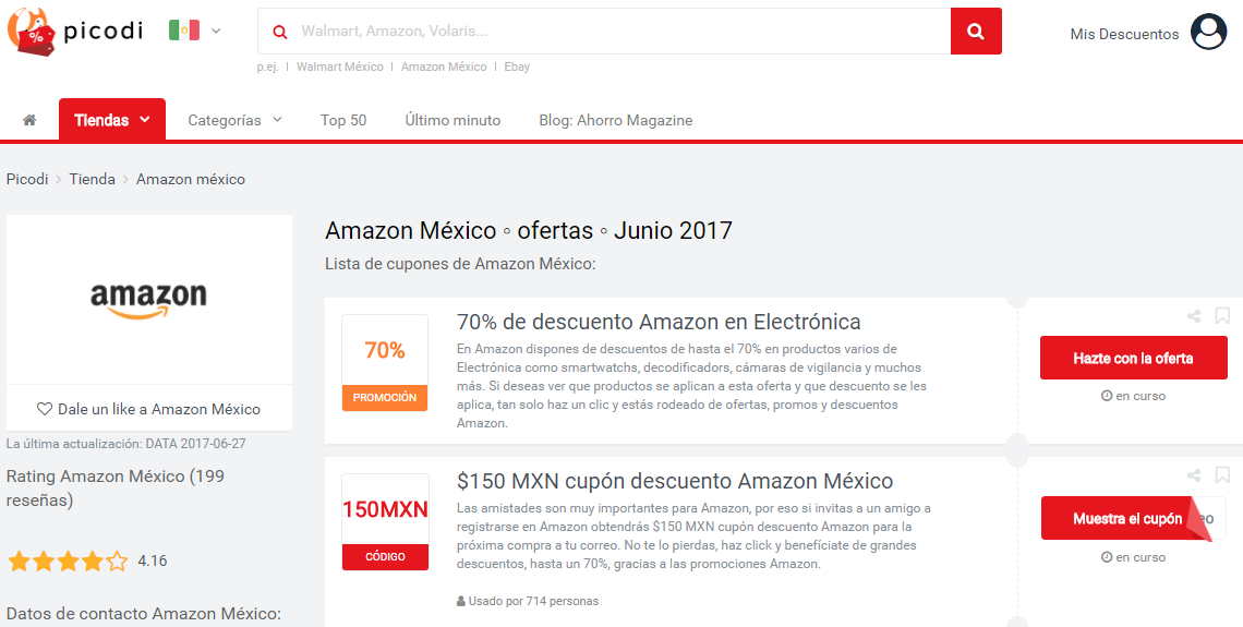 Cupon Amazon | 10% | Diciembre 2017 | ¡Benefíciate! - Picodi México