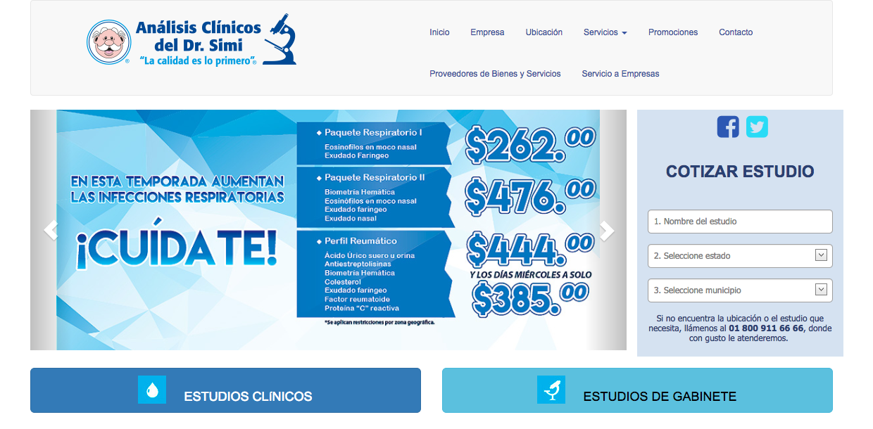 Cupon Análisis Clínicos del Dr. Simi | 25% | Enero 2018 | ¡Benefíciate! - Picodi México
