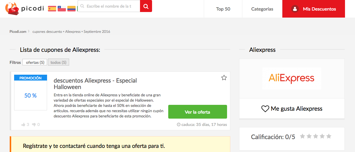 Cupon Aliexpress | 90% | Mayo 2017 | ¡Aprovéchalo! - Picodi Perú