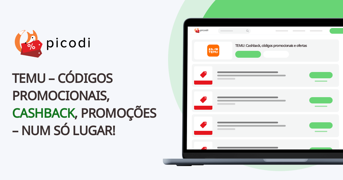 Cupões TEMU | Junho 2025 - Picodi Portugal